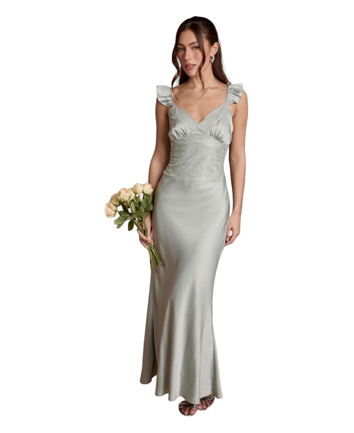 Click here for Coast Womens Lace Trim Cami Button Maxi Dress - Sa... prices