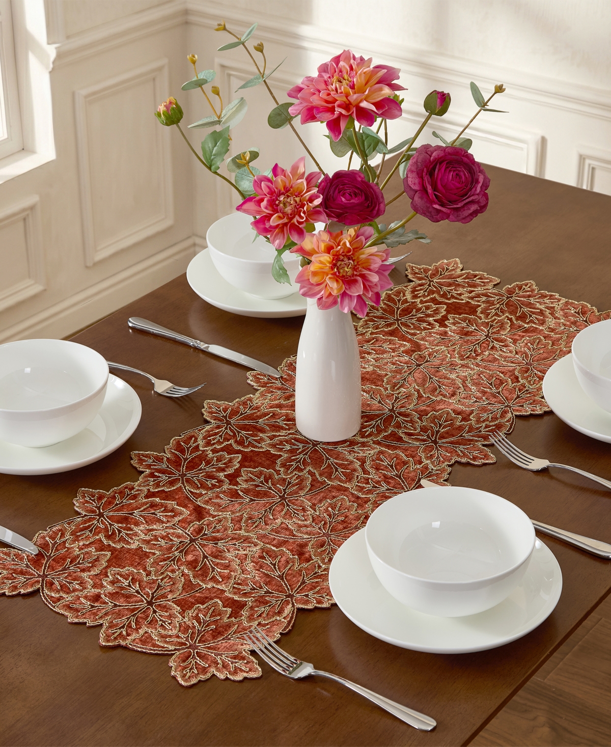 Click here for Lenox Lurex Leaves Velvet Centerpiece  14 x 36 - R... prices