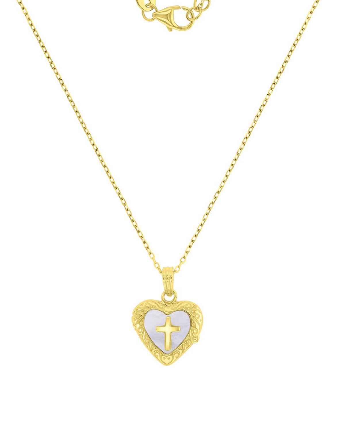 Click here for Macys 14k Gold-Plated Mop Stone Charm Necklace - G... prices