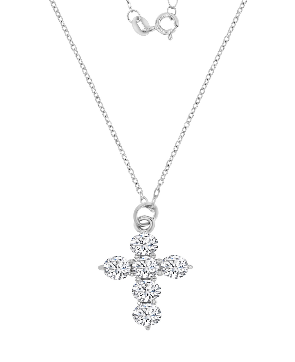 Click here for Macys Silver-Plated Dangling Cross Charm Necklace... prices
