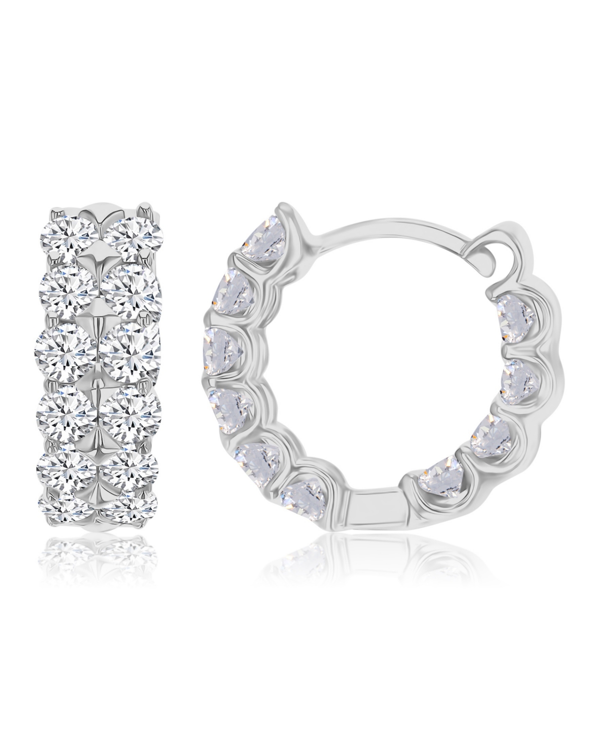 Click here for Macys 14k Gold-Plated Two Row Huggie Earrings - Si... prices