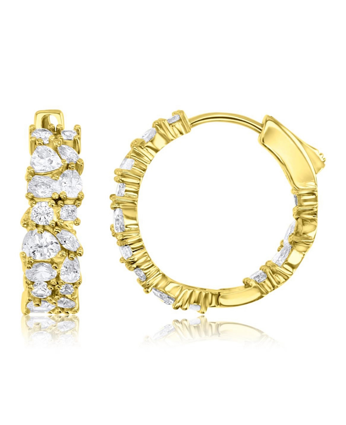 Click here for Macys 14k Gold-Plated Medium Crystal Hoop Earrings... prices