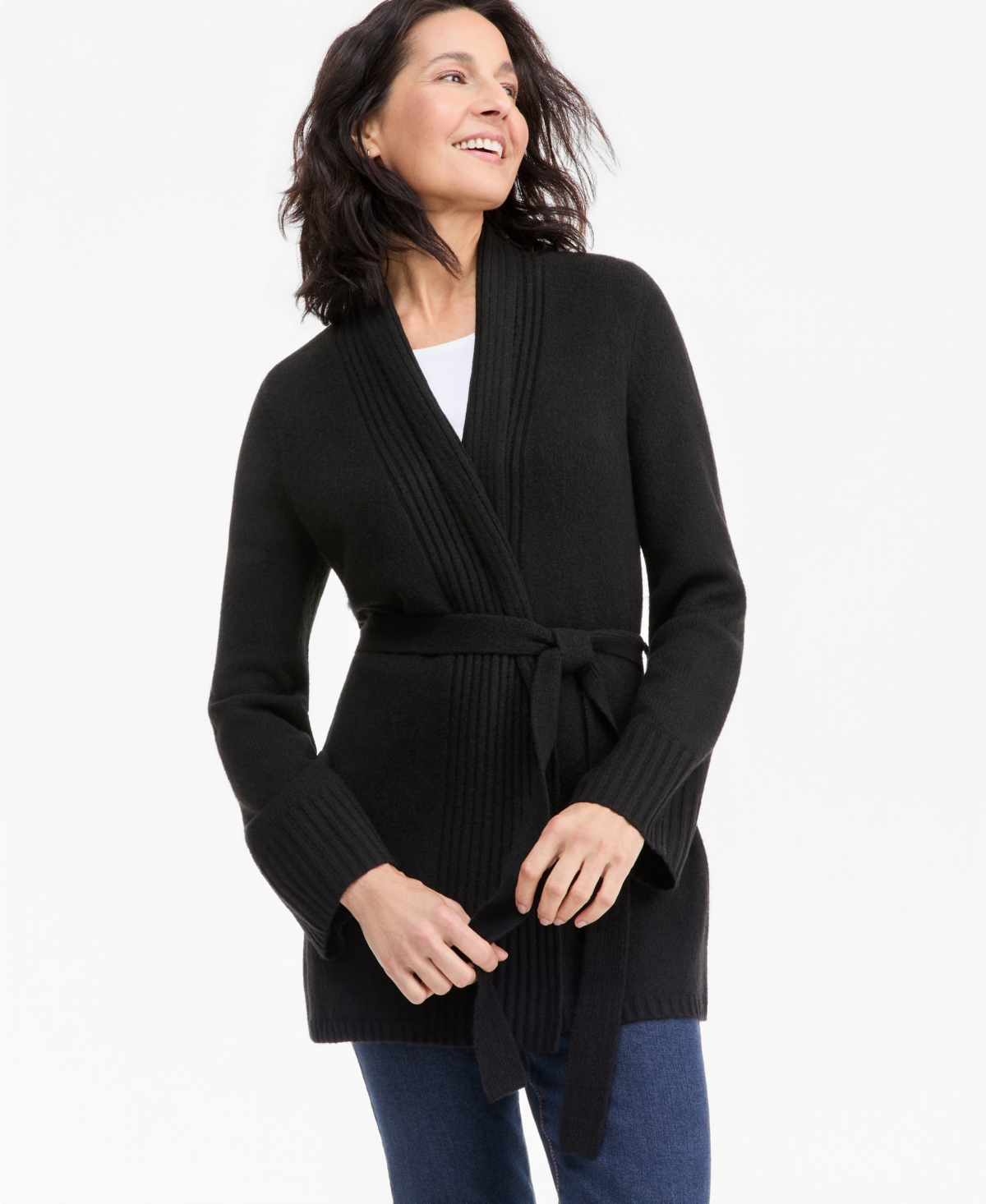 Click here for Style & Co Womens LuxSoft Wrap Front Cardigan  Mac... prices