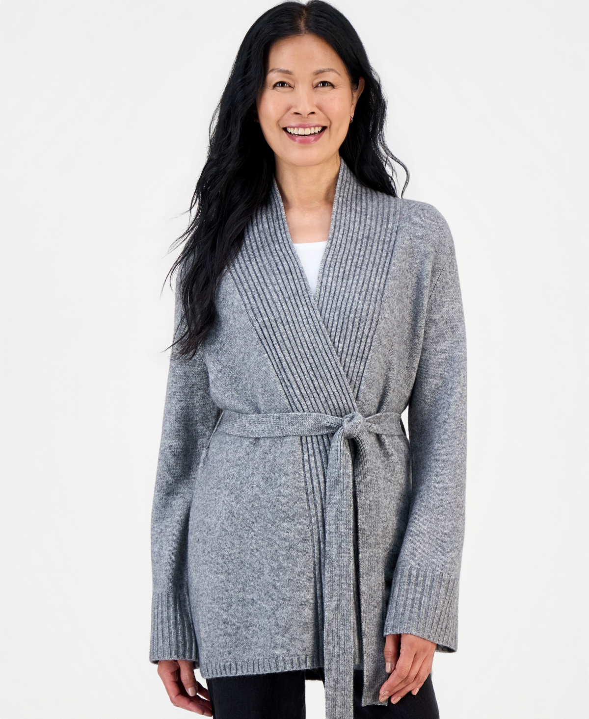 Click here for Style & Co Womens LuxSoft Wrap Front Cardigan  Mac... prices