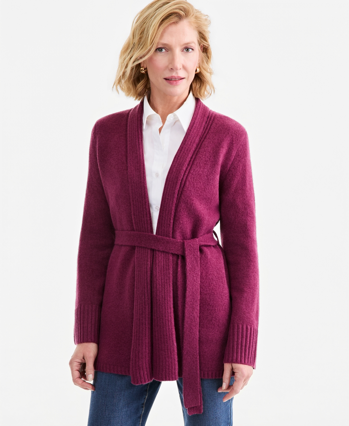 Click here for Style & Co Womens LuxSoft Wrap Front Cardigan  Mac... prices