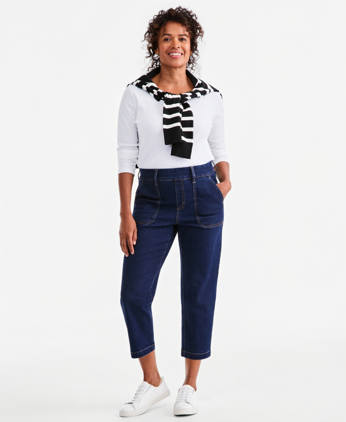 Click here for Style & Co Womens High-Rise Straight-Leg Pull-On U... prices