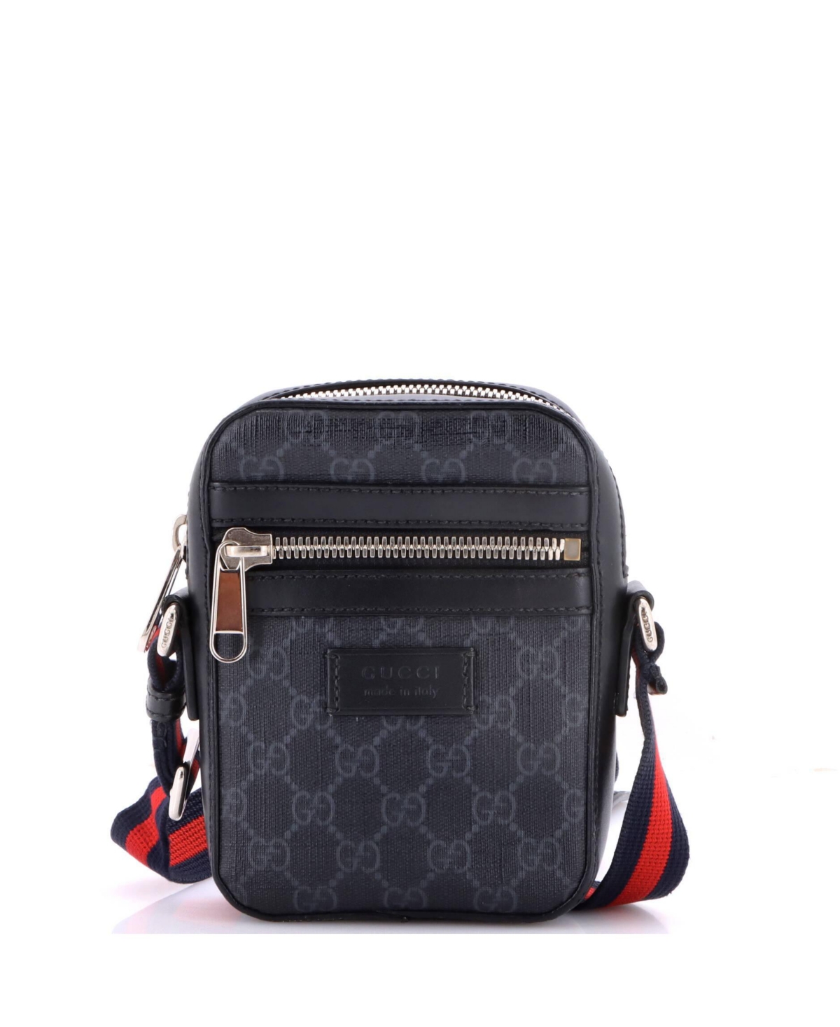 Click here for Pre-Owned Gucci Mini Web Strap Front Zip Messenger... prices
