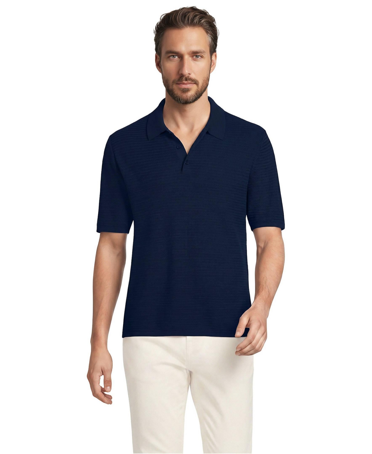 Click here for Lands End Mens Short Sleeve Texture Stitch Sweater... prices