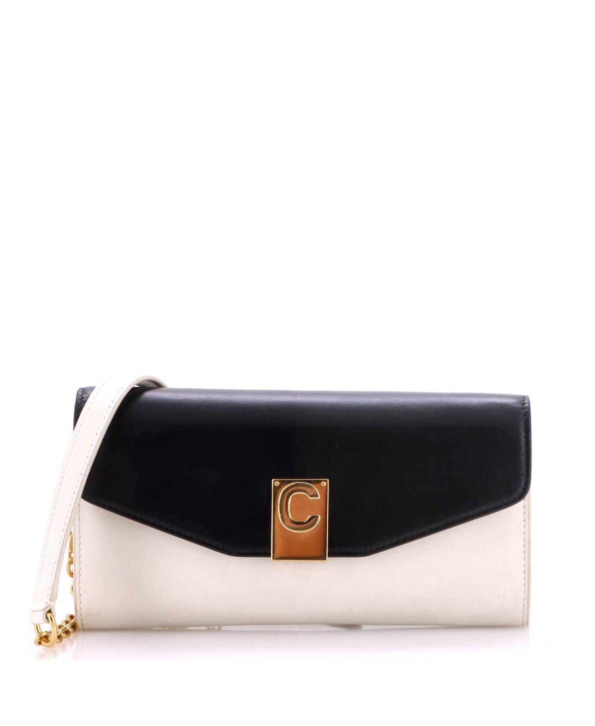 Click here for Pre-Owned Celine C Wallet on Chain Leather - Black prices