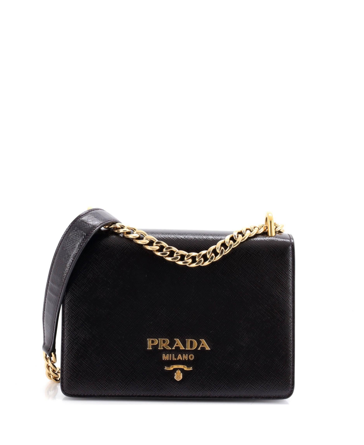 Click here for Pre-Owned Prada Small Chain Flap Crossbody Bag Ver... prices