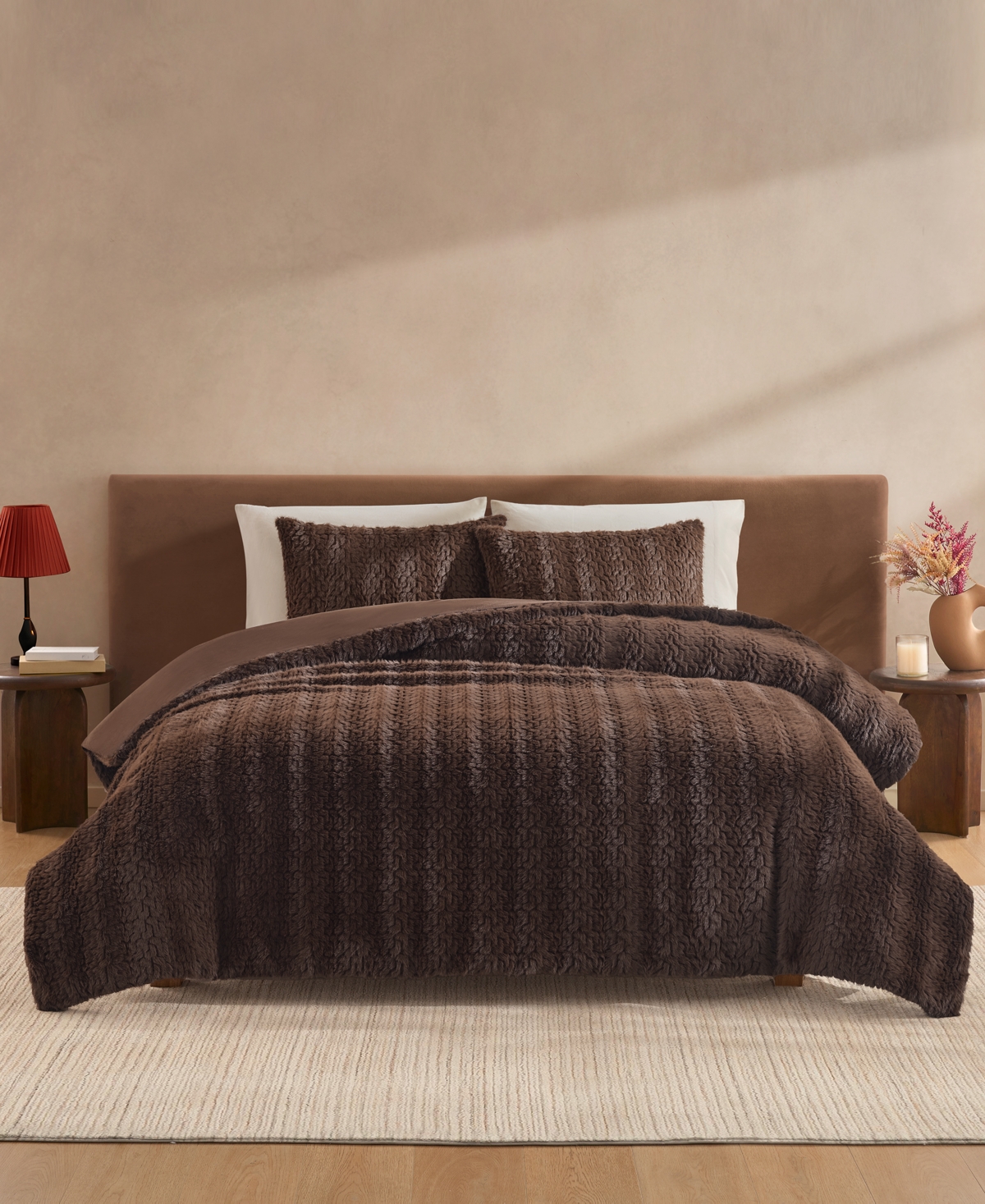 Click here for Ugg Lida 3-Piece Comforter Set  King - Burnt Cedar prices