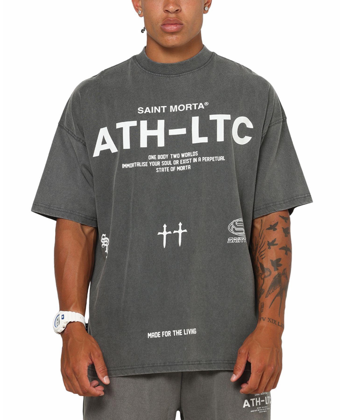 Click here for Saint Morta Mens Athltc T-Shirt - Charcoal prices