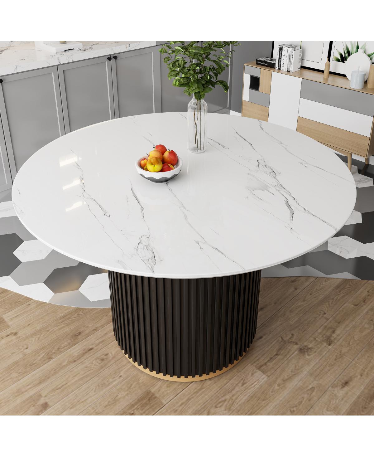 Click here for Streamdale Furniture 46 Round Faux Marble Dining T... prices