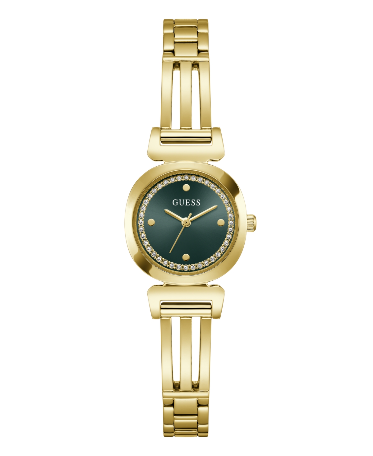 Click here for Guess Womens Quartz Gold-Tone Stainless Steel Watc... prices