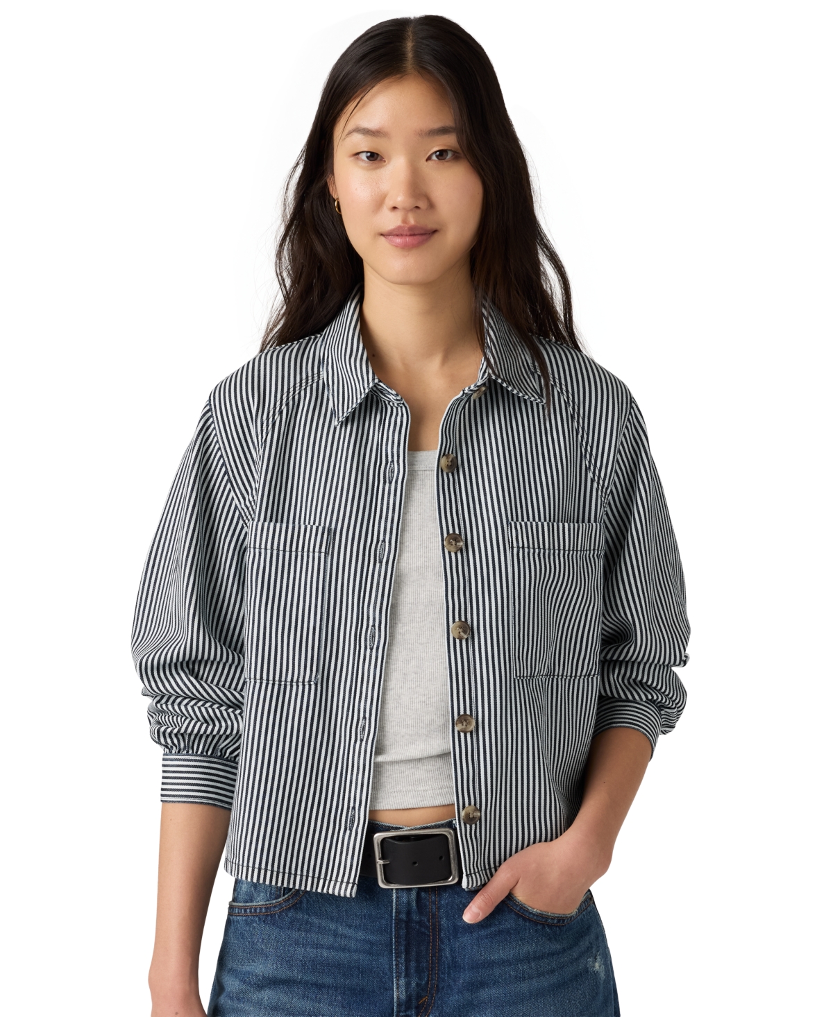 Click here for Levis Womens Long-Sleeve Utility Crop Top - Afia R... prices