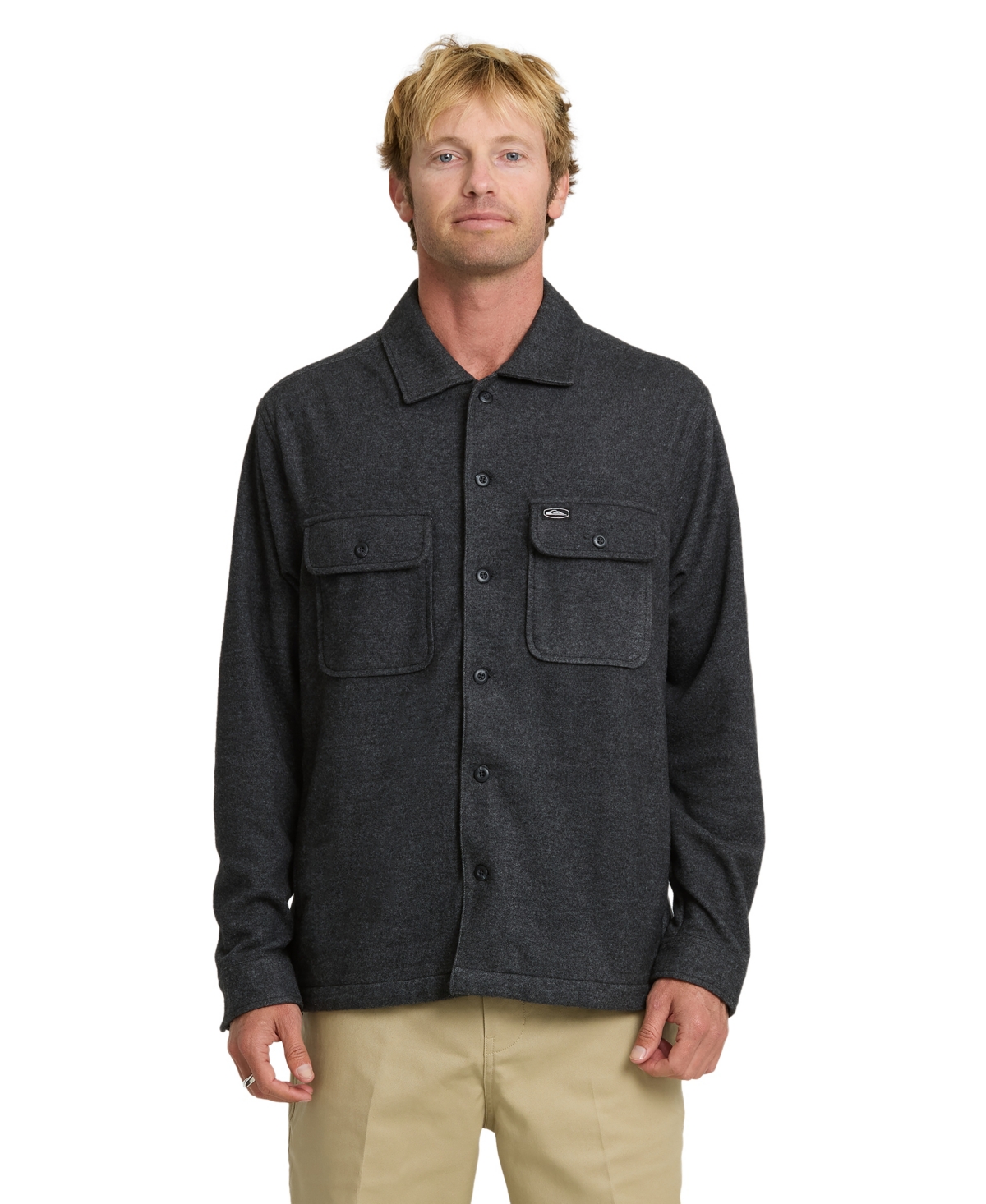 Click here for Quiksilver Mens Flannel Solid Shirt - Black Heathe... prices