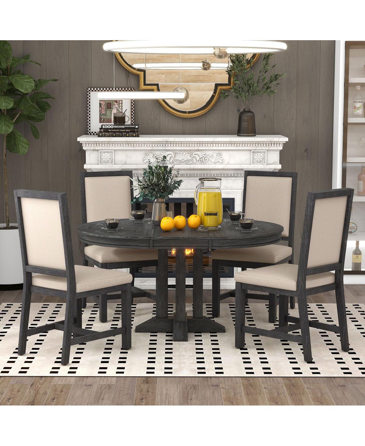 Click here for Streamdale 5-Piece Extendable Round Dining Set wit... prices