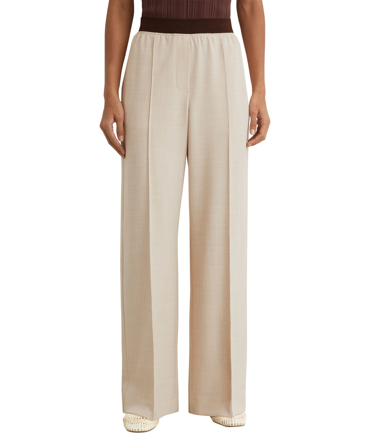 Click here for Reiss Womens Wilde Wide-Leg Elasticated-Waist Trou... prices