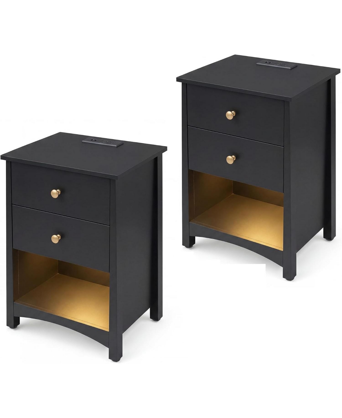Click here for gaomon Set of 2 Mid-Century Nightstands with Charg... prices