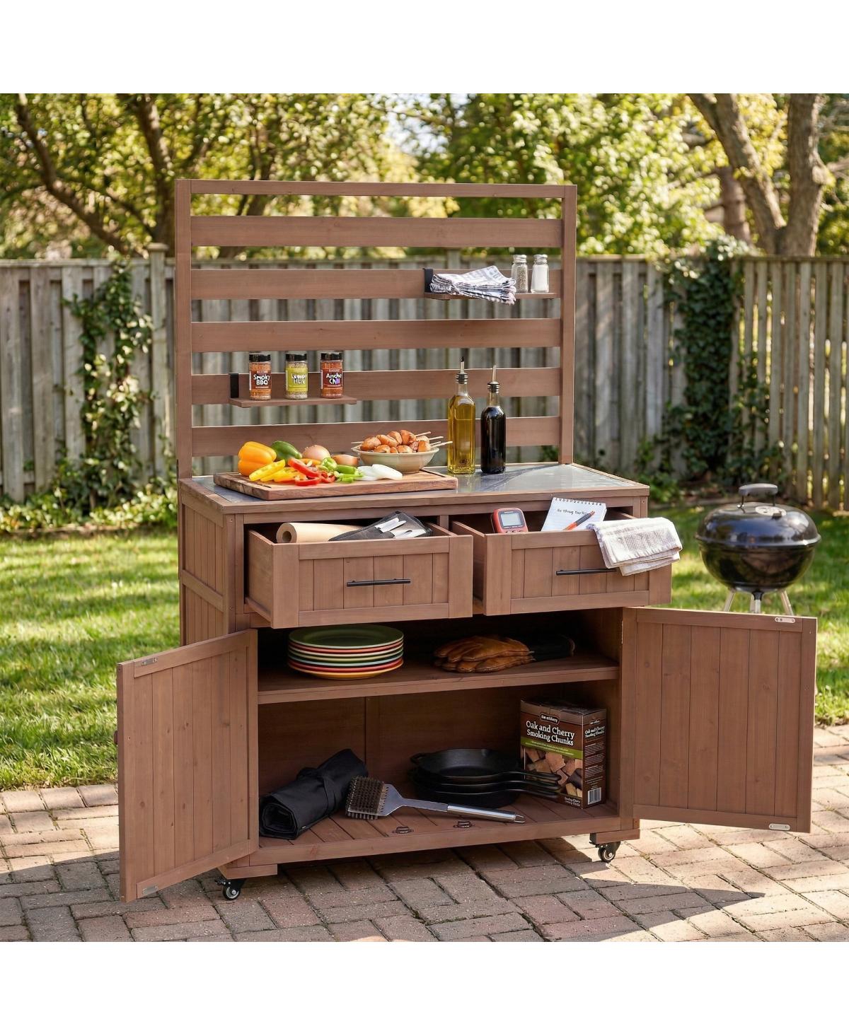 Click here for Streamdale Furniture Solid Wood Outdoor Kitchen Is... prices