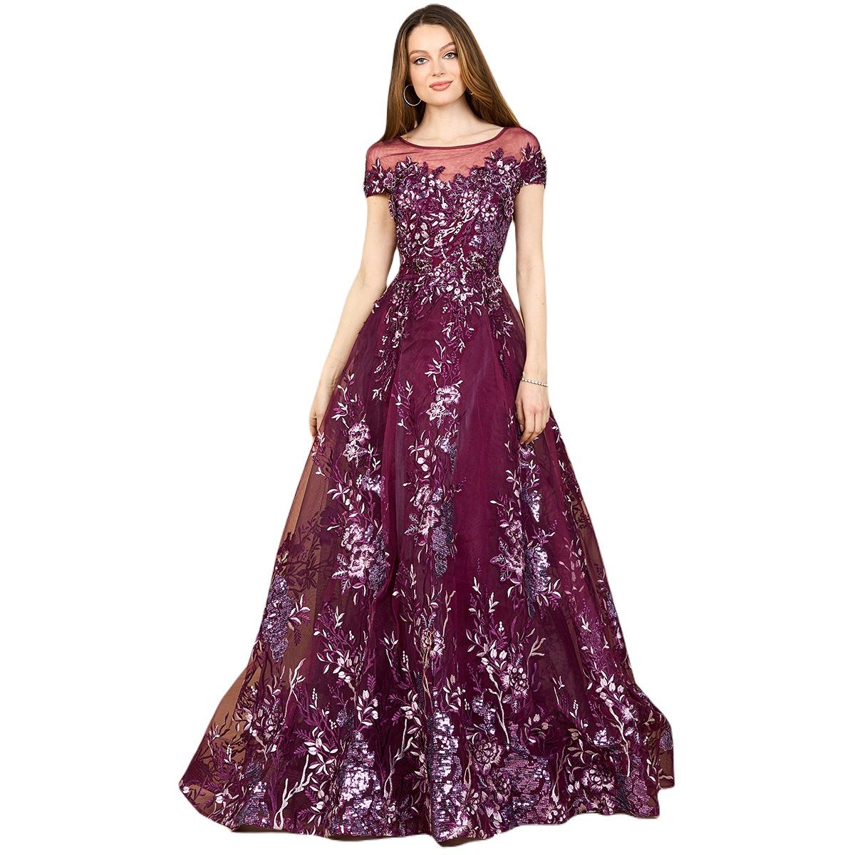 Click here for Lara Womens Beautiful Lace Applique A-Line Ball Go... prices