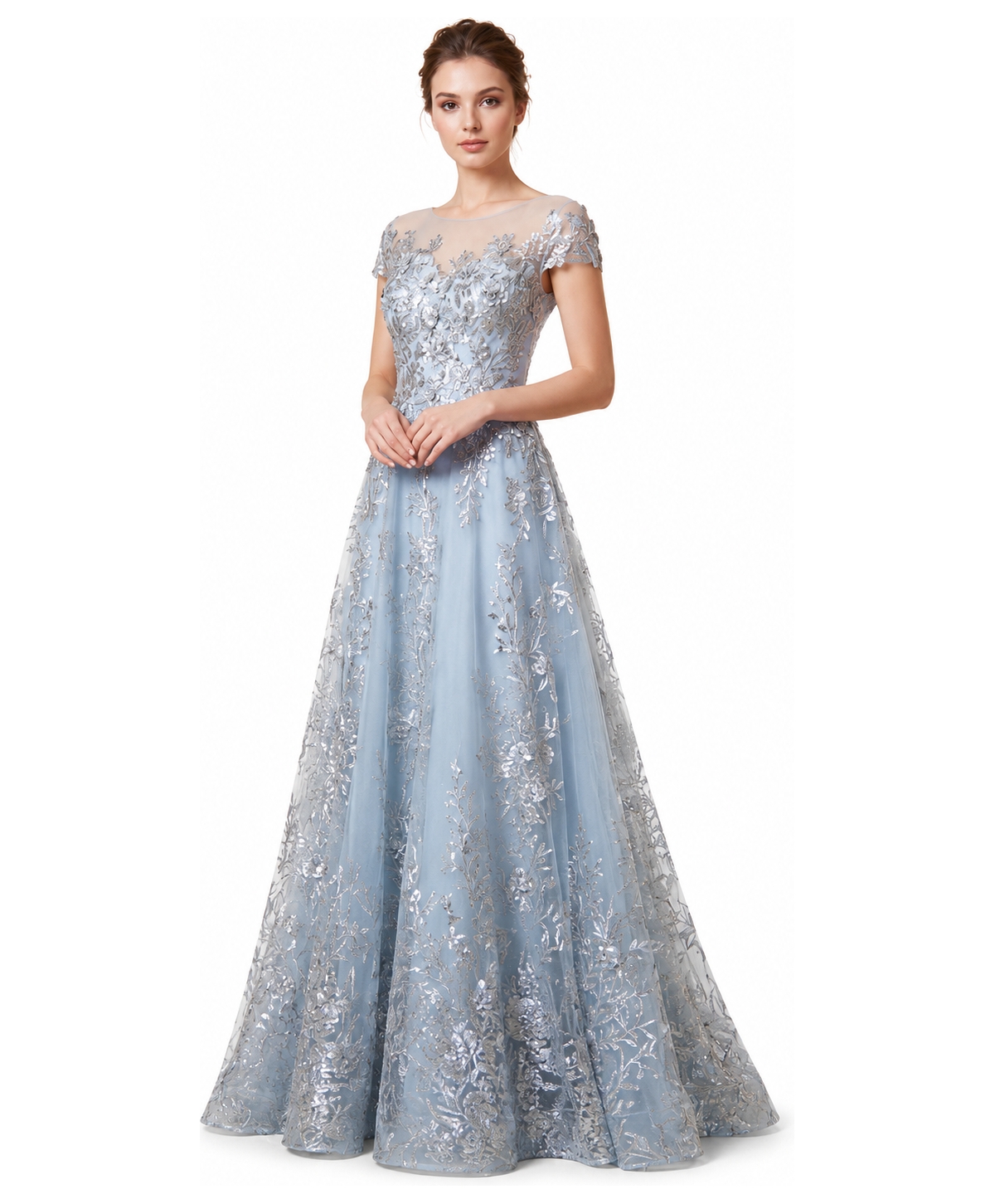 Click here for Lara Womens Beautiful Lace Applique A-Line Ball Go... prices