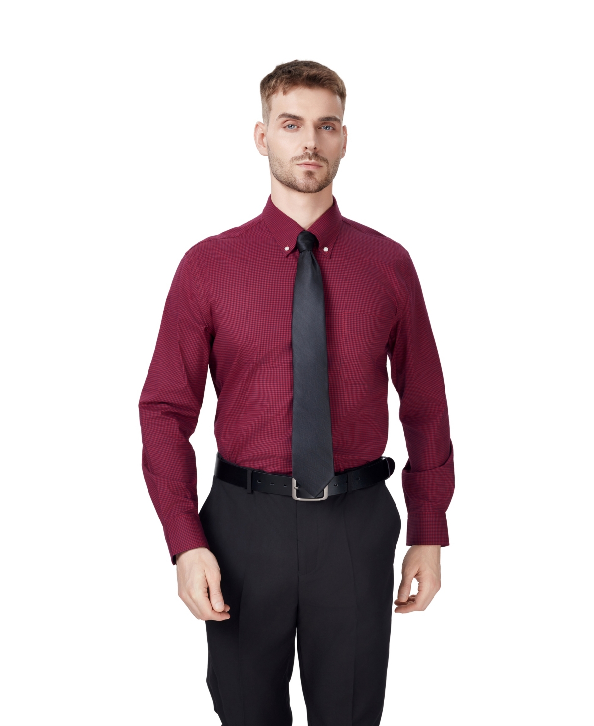 Click here for Club Room Mens Regular-Fit Gingham Dress Shirt - P... prices