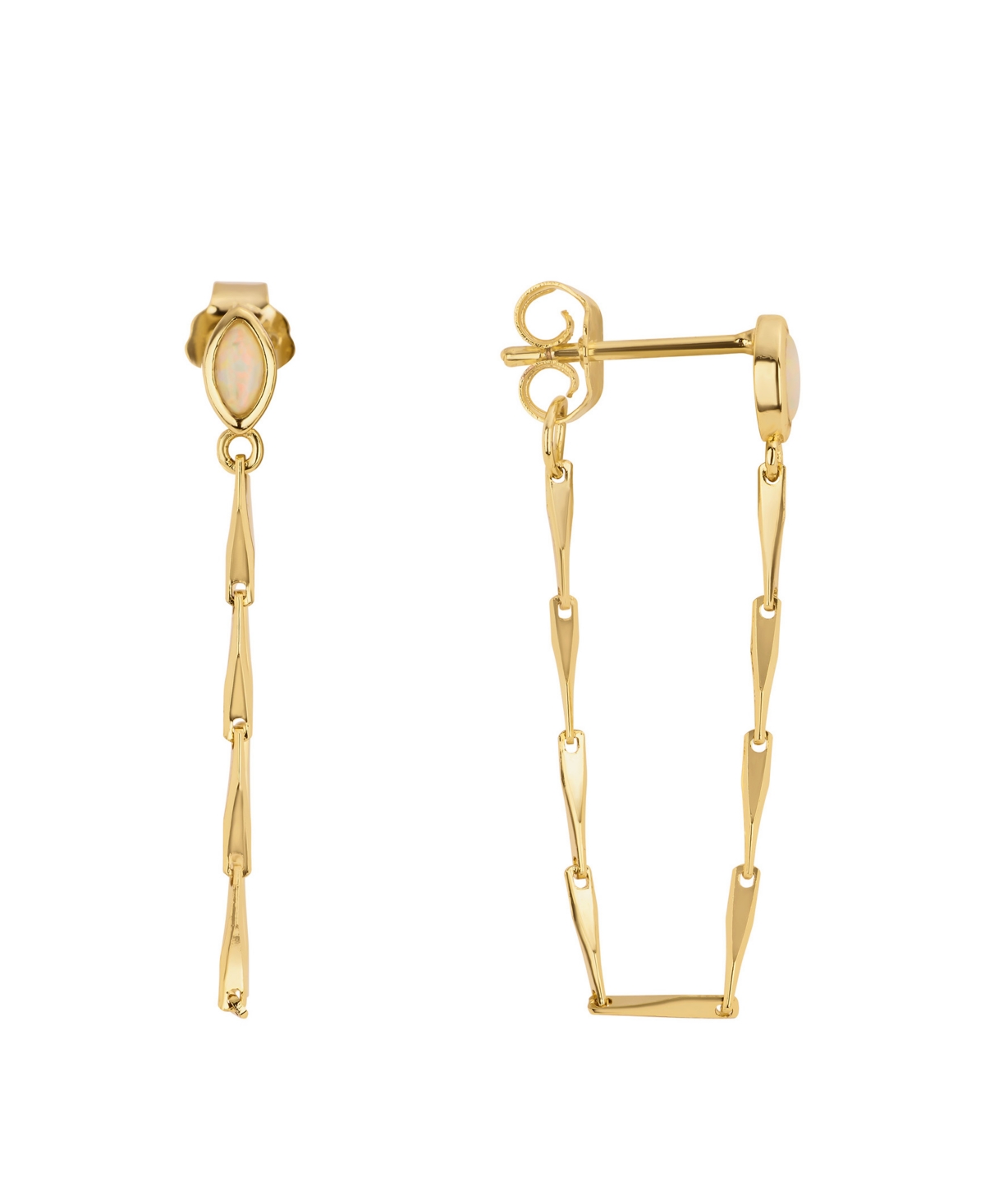 Click here for Macys Gold-Plated Simulated Opal Chain Front and B... prices