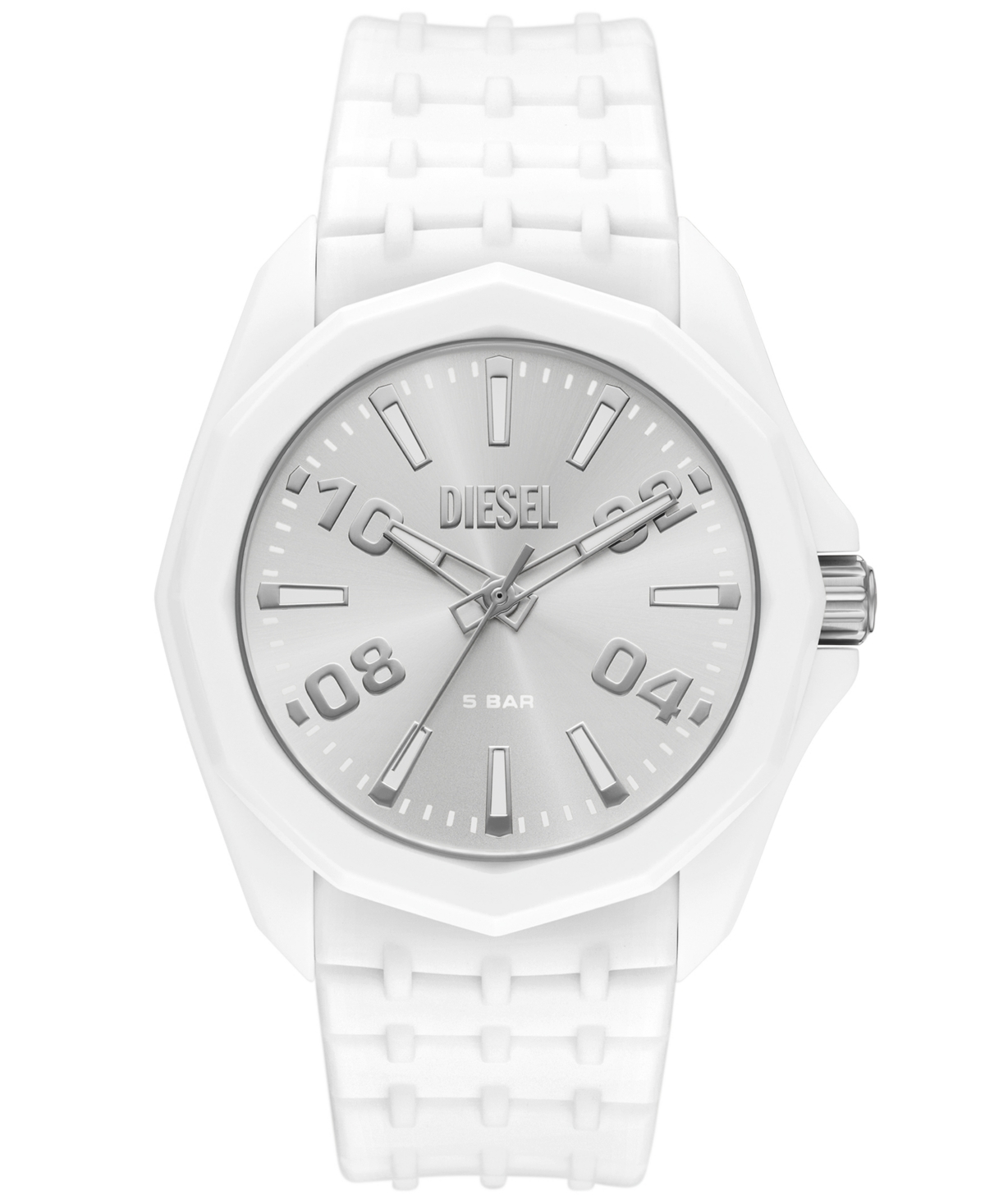 Click here for Diesel Mens Stinger Three-Hand Quartz White Silico... prices