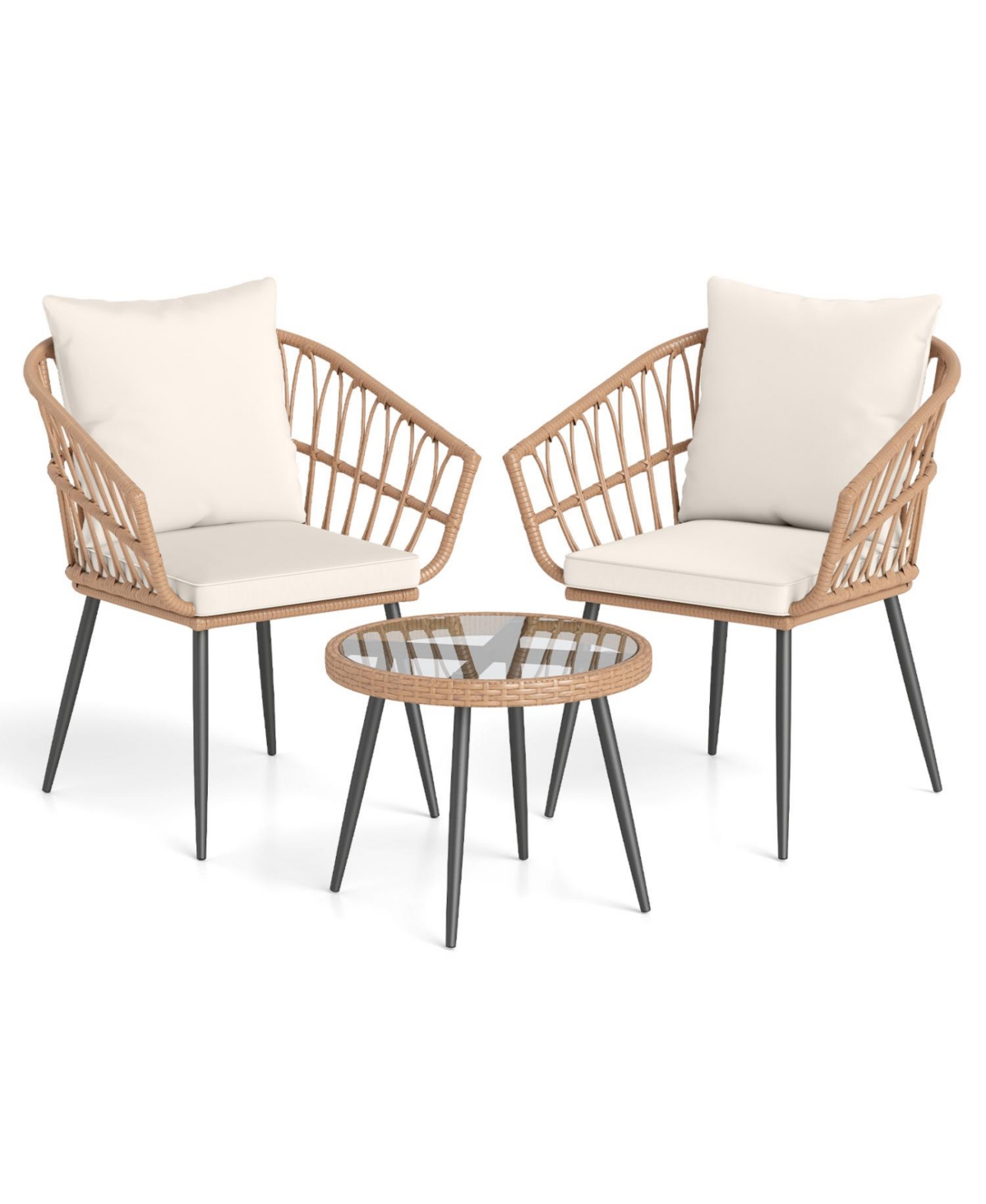 Click here for Slickblue 3 Piece Patio Bistro Set with Pe Rattan... prices