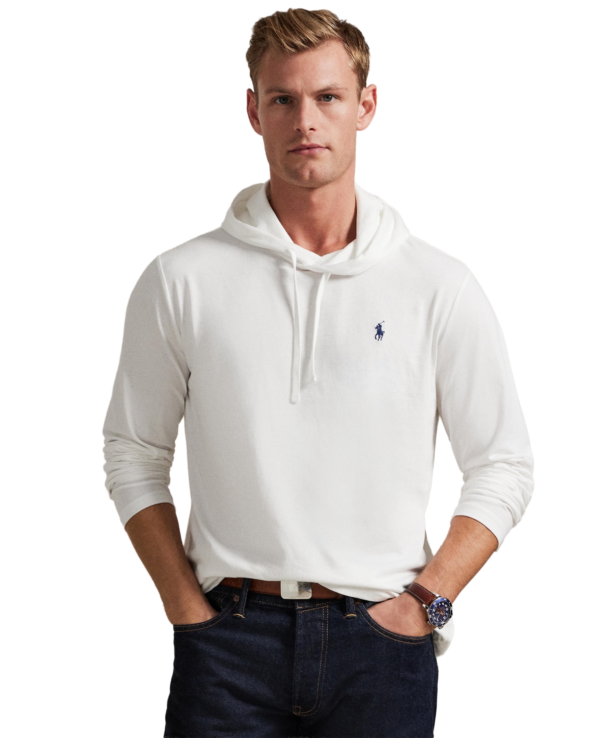 Click here for Polo Ralph Lauren Mens Jersey Hooded T-Shirt - Whi... prices