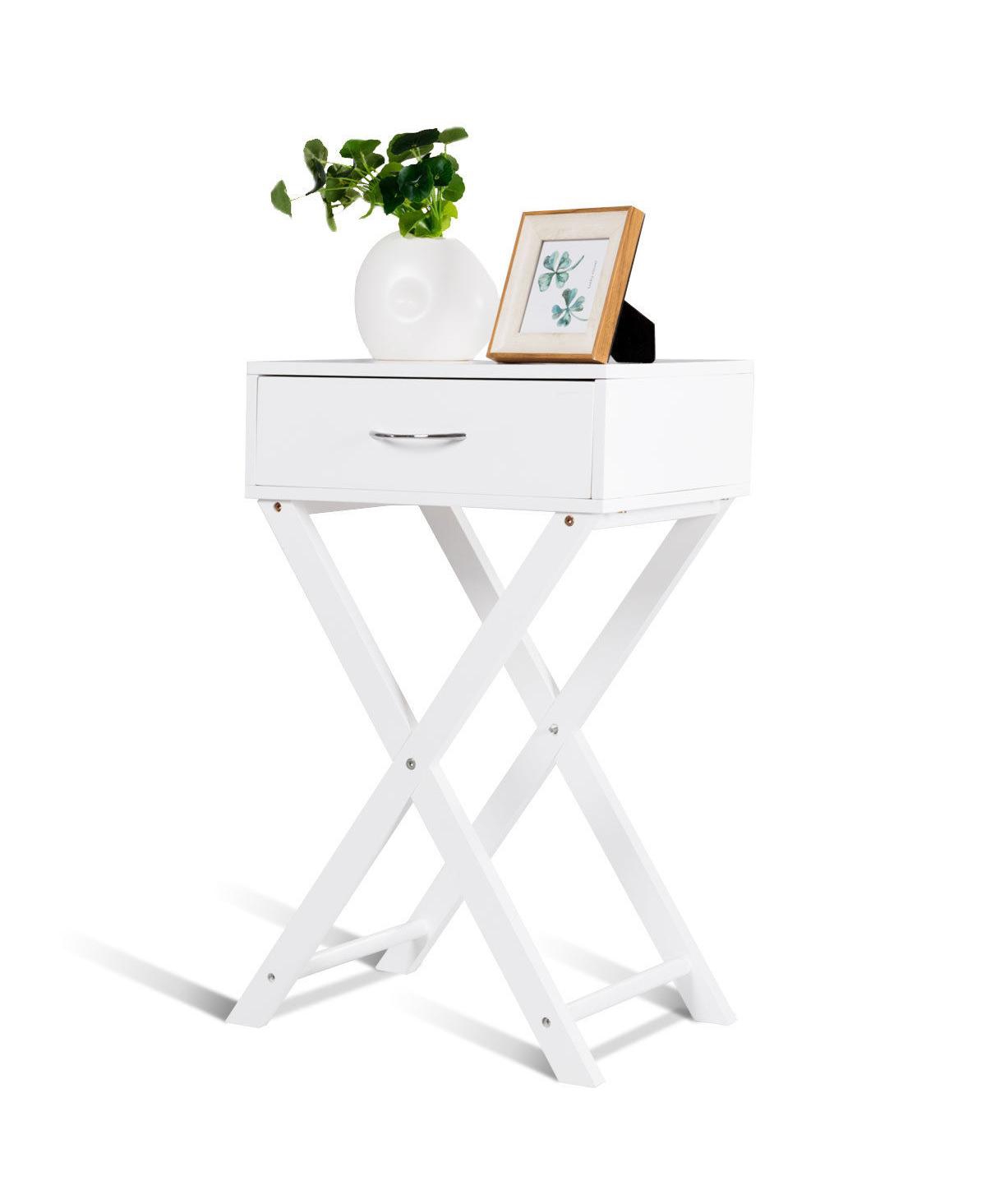 Click here for Costway Nightstand X-Shape Drawer Accent side End... prices