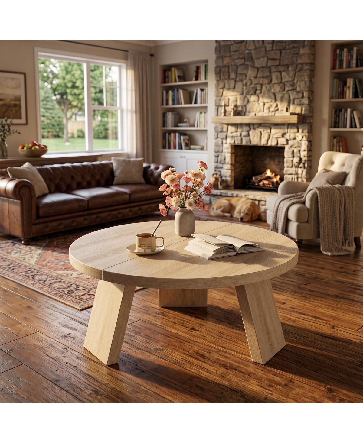 Click here for Gaomon 33.5 Round Coffee Table  Modern Center Tabl... prices