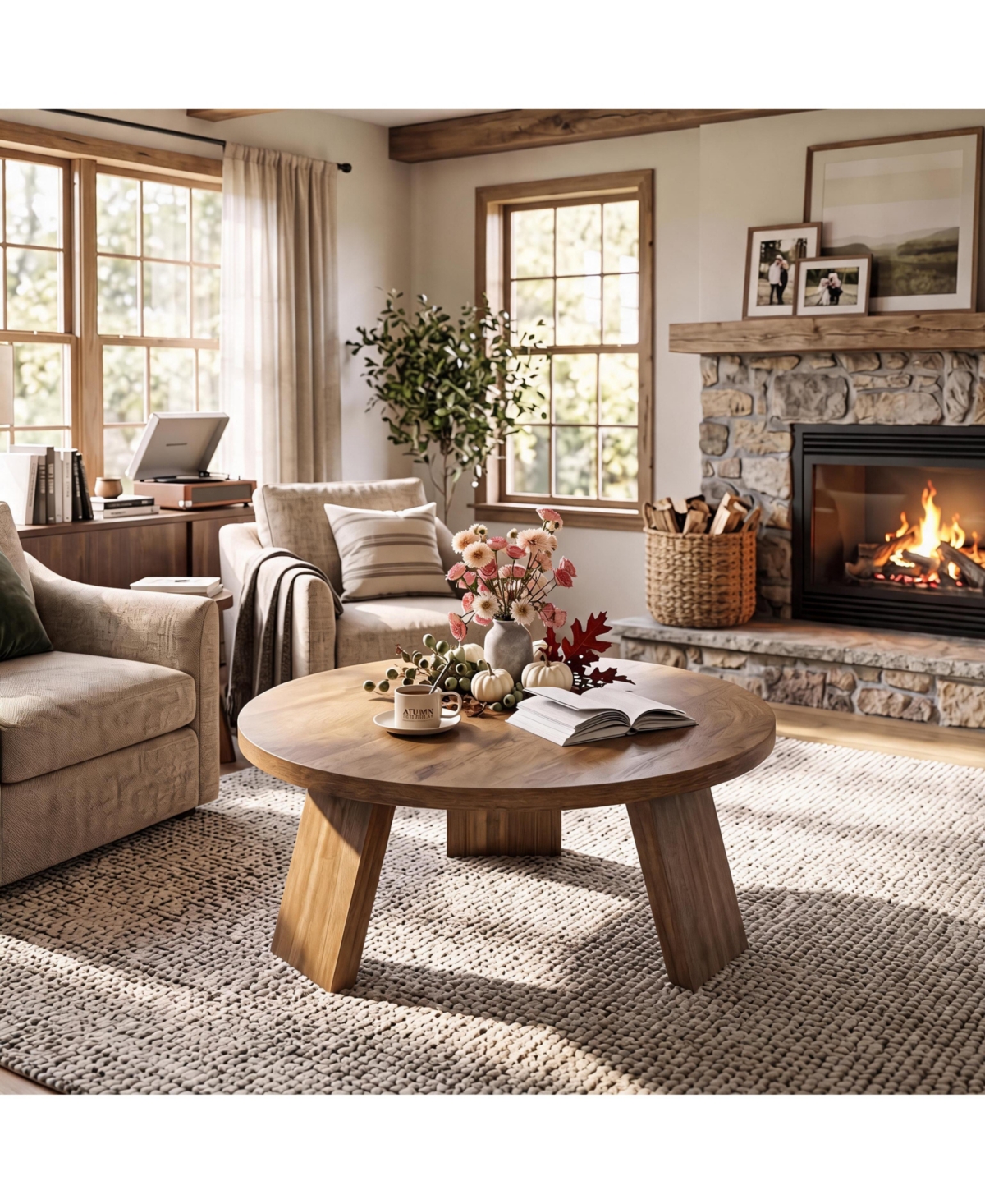 Click here for Gaomon 33.5 Round Coffee Table  Modern Center Tabl... prices