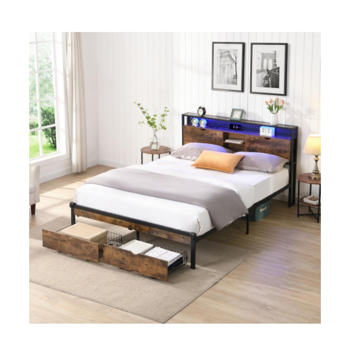 Click here for Lucky One King Size Metal Platform Bed Frame with... prices