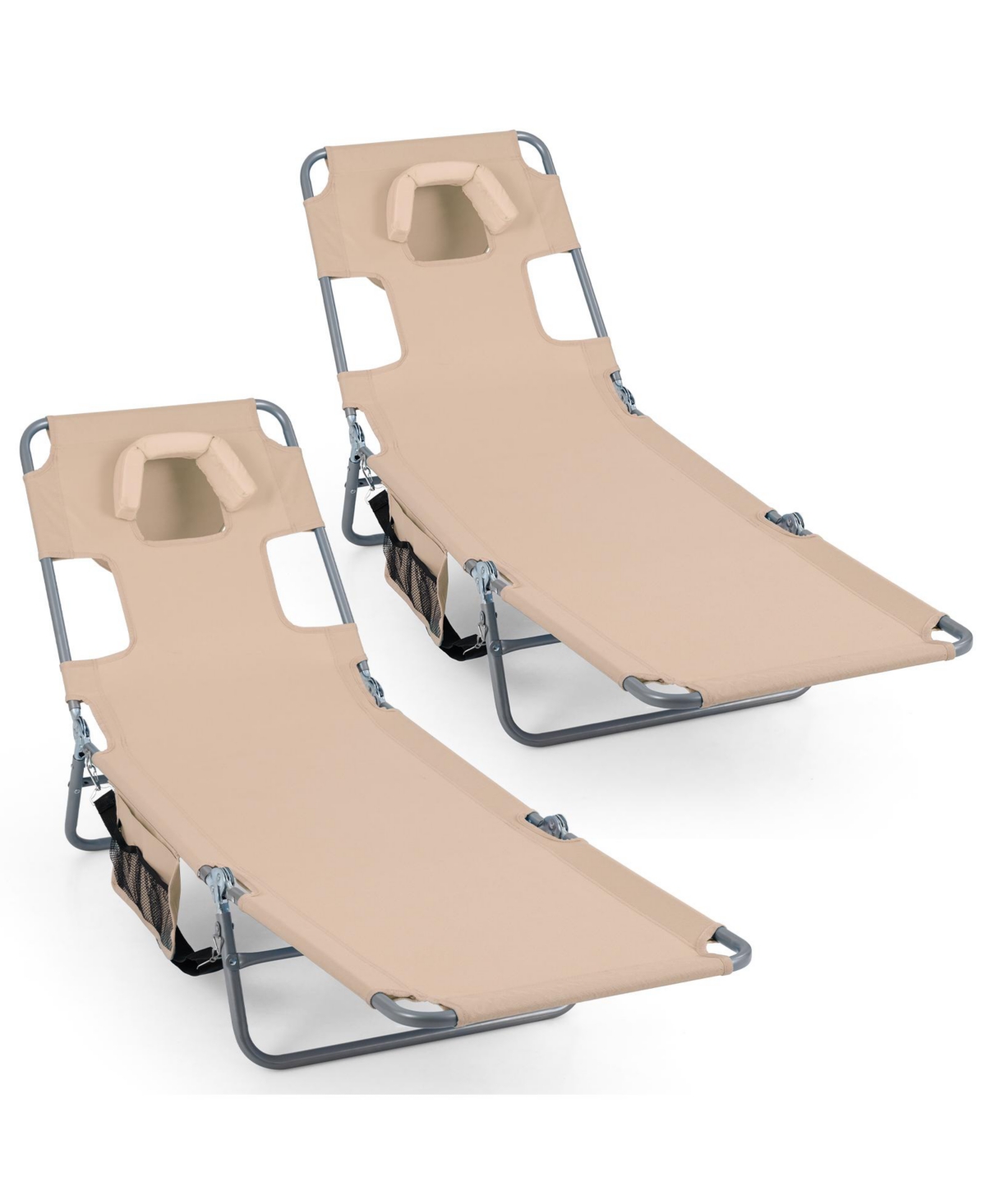 Click here for Gymax 2-Pieces Tanning ChairFolding Beach Lounge C... prices