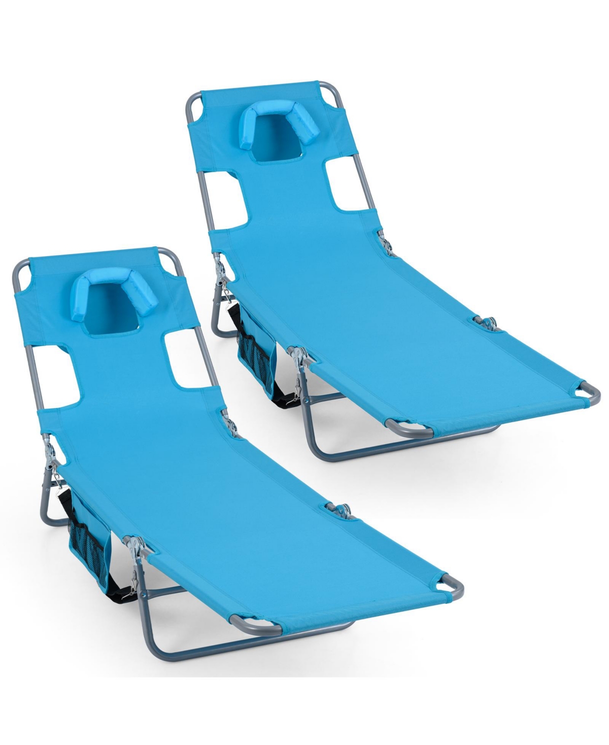 Click here for Gymax 2-Pieces Tanning ChairFolding Beach Lounge C... prices