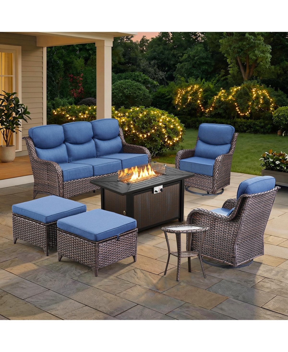 Click here for Pocassy Piece Outdoor Patio Furniture with Fire Pi... prices
