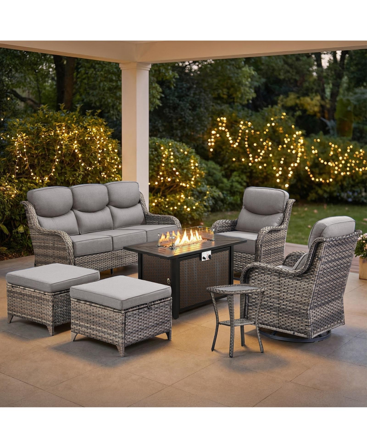 Click here for Pocassy Piece Outdoor Patio Furniture with Fire Pi... prices