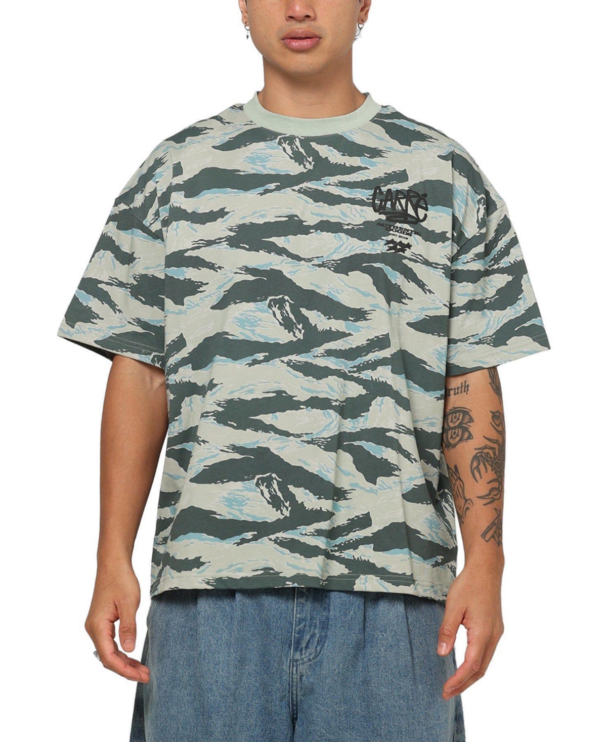 Click here for Carre Mens Wnf Ringer Tiger Camo - Green prices