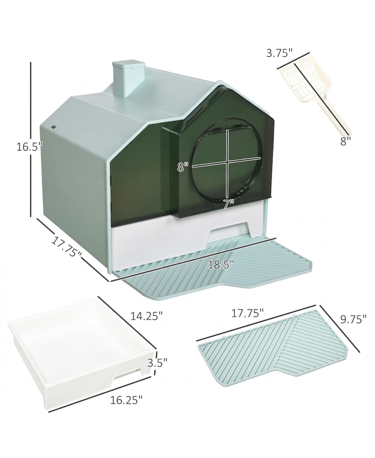 Click here for Ruie Hooded Cat Litter Box with Litter Mat and Dua... prices