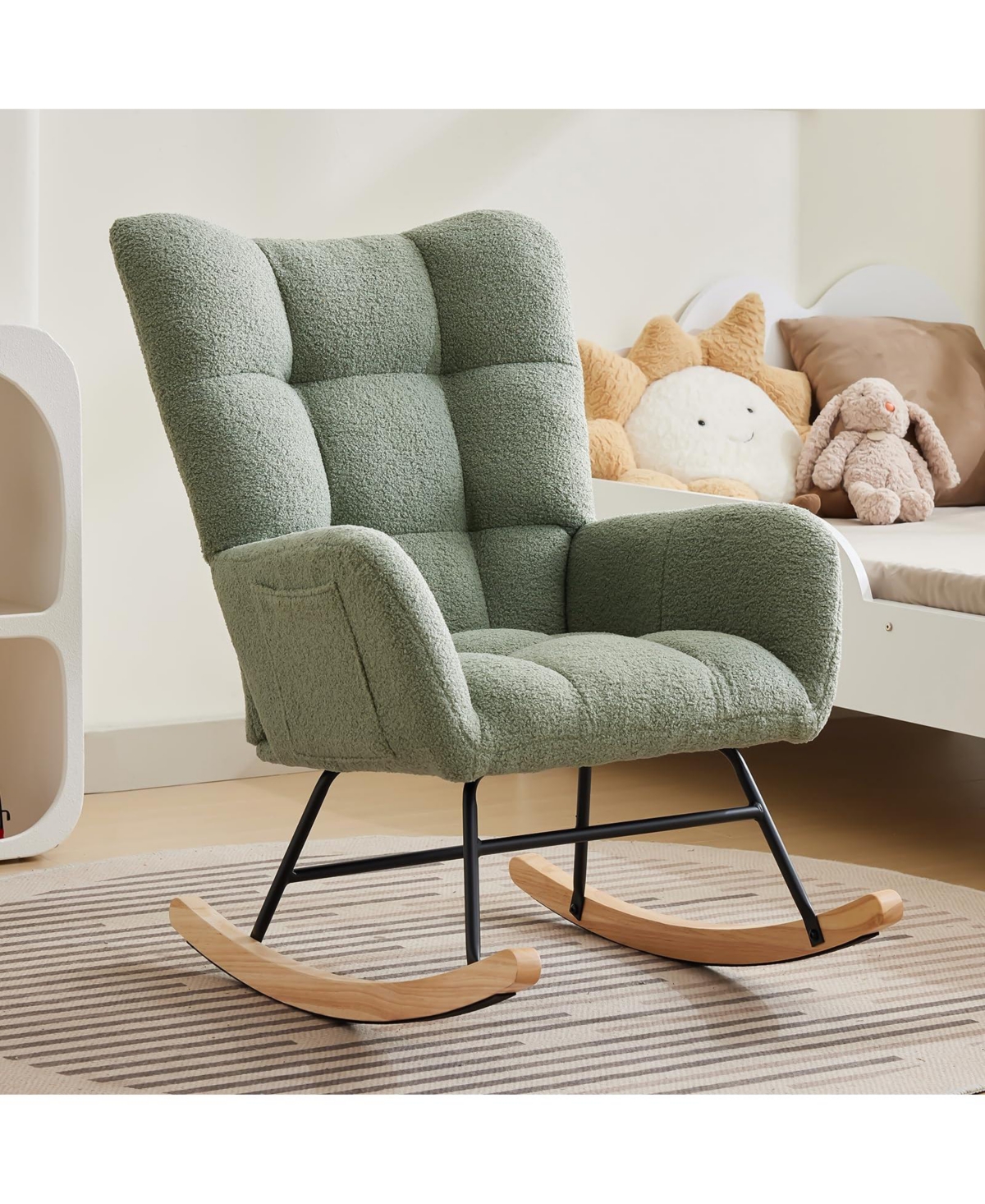 Click here for homfan Modern Nursery Rocking Chair  300lbs Teddy... prices