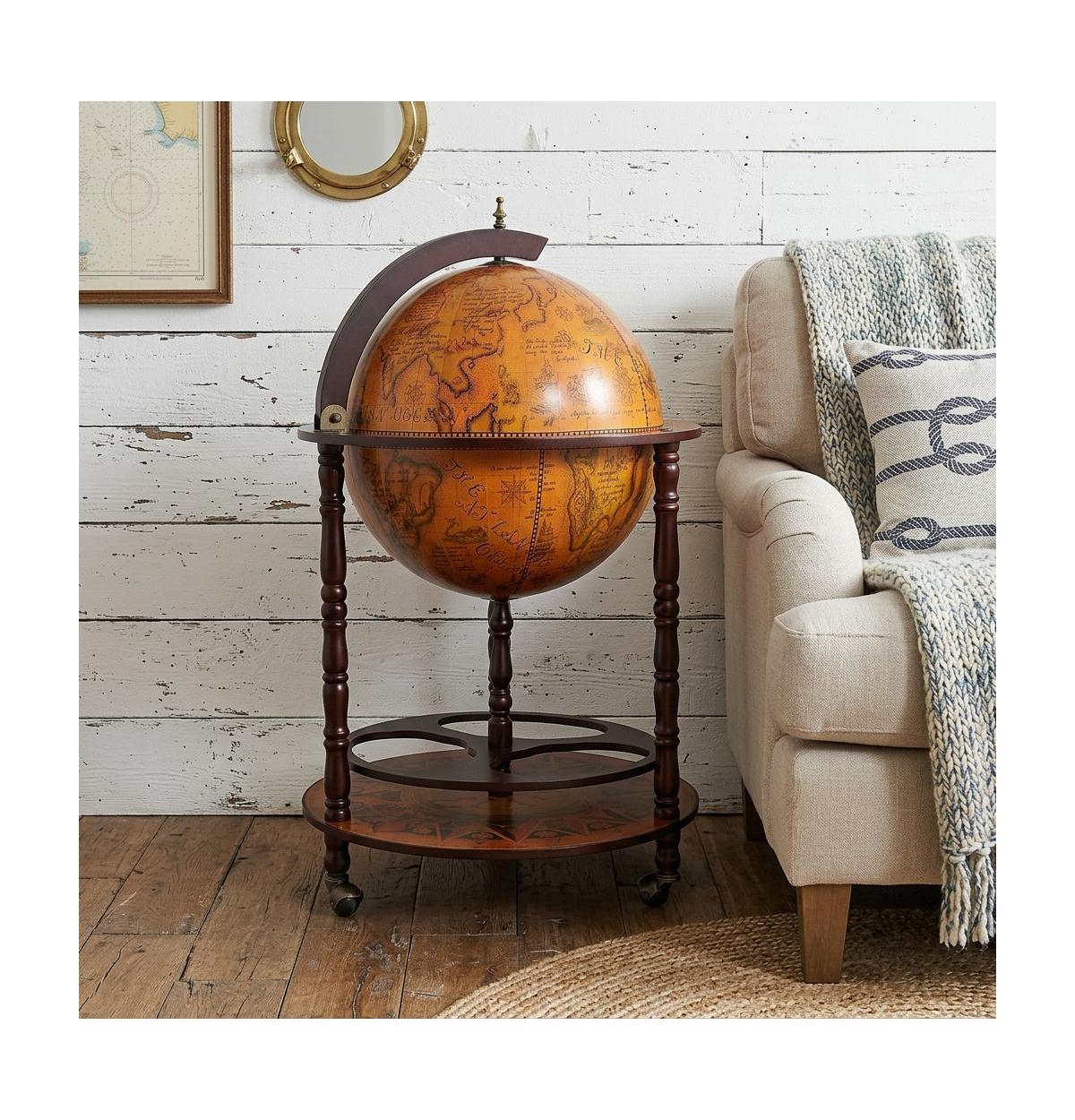 Click here for HomeRoots 22 Solid Wood Round Rolling Bar Cart - B... prices