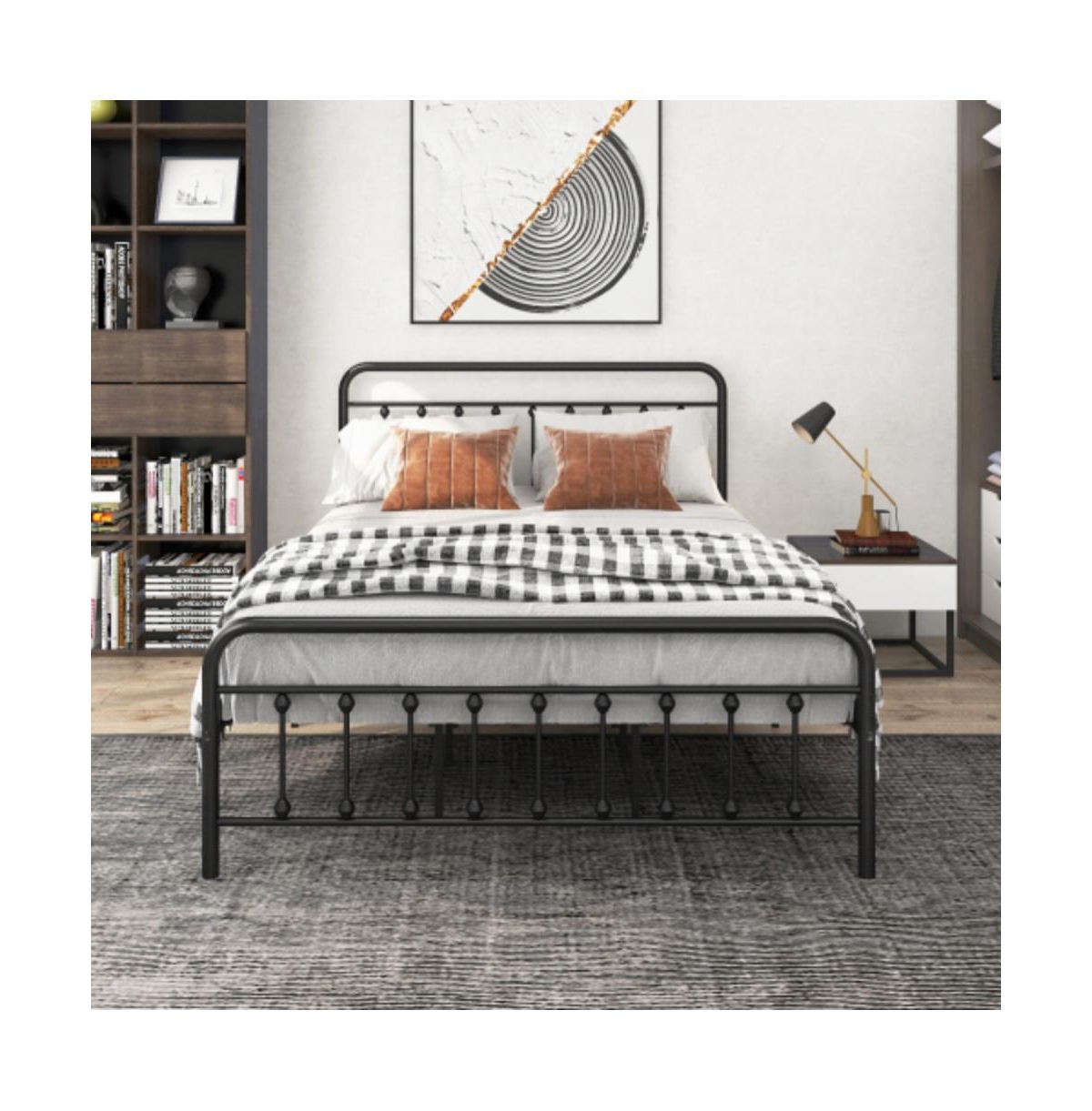 Click here for Lucky One Queen Size Metal Platform Bed Frame with... prices