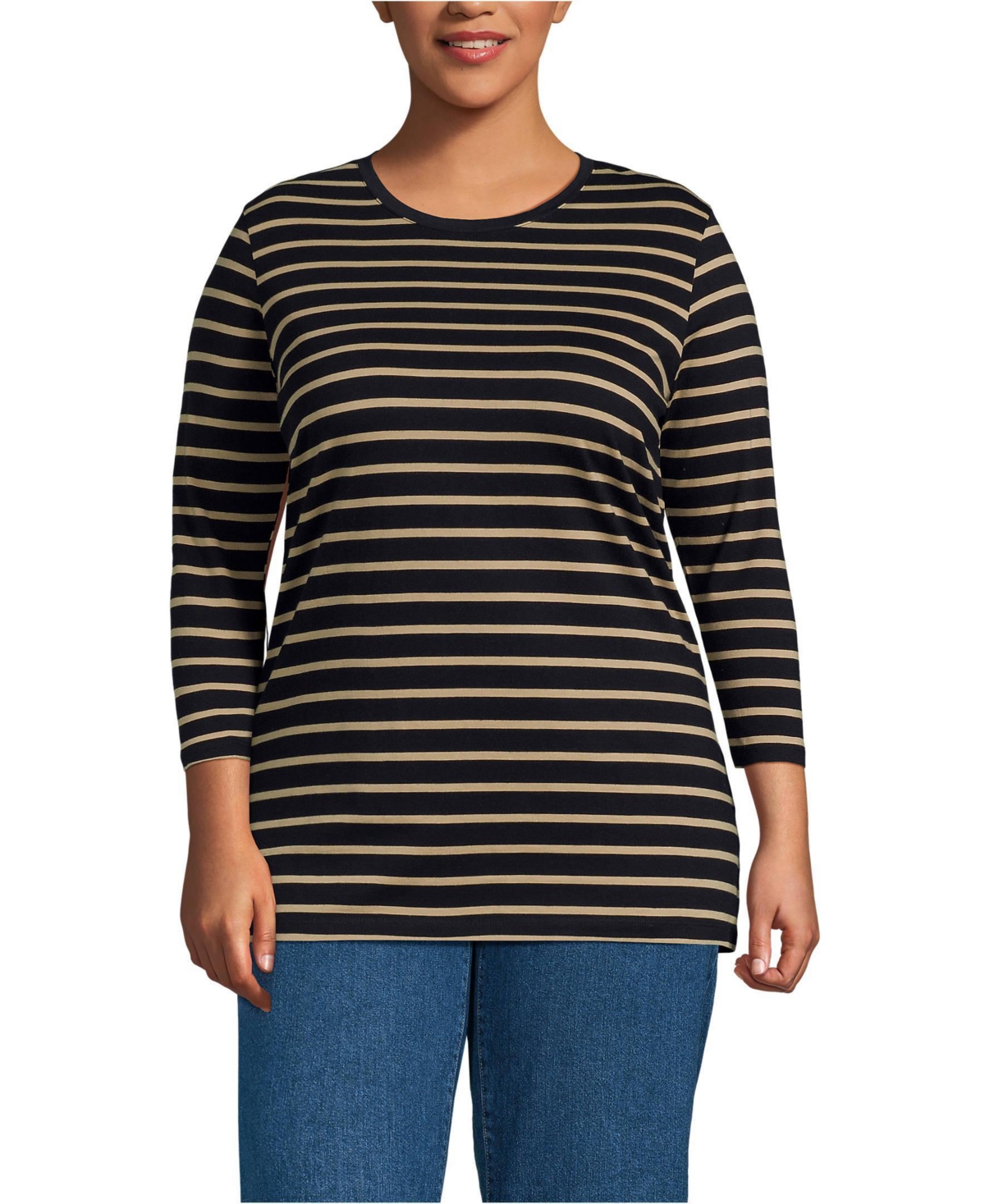 Click here for Lands End Plus Size 3/4 Sleeve Cotton Supima Tunic... prices
