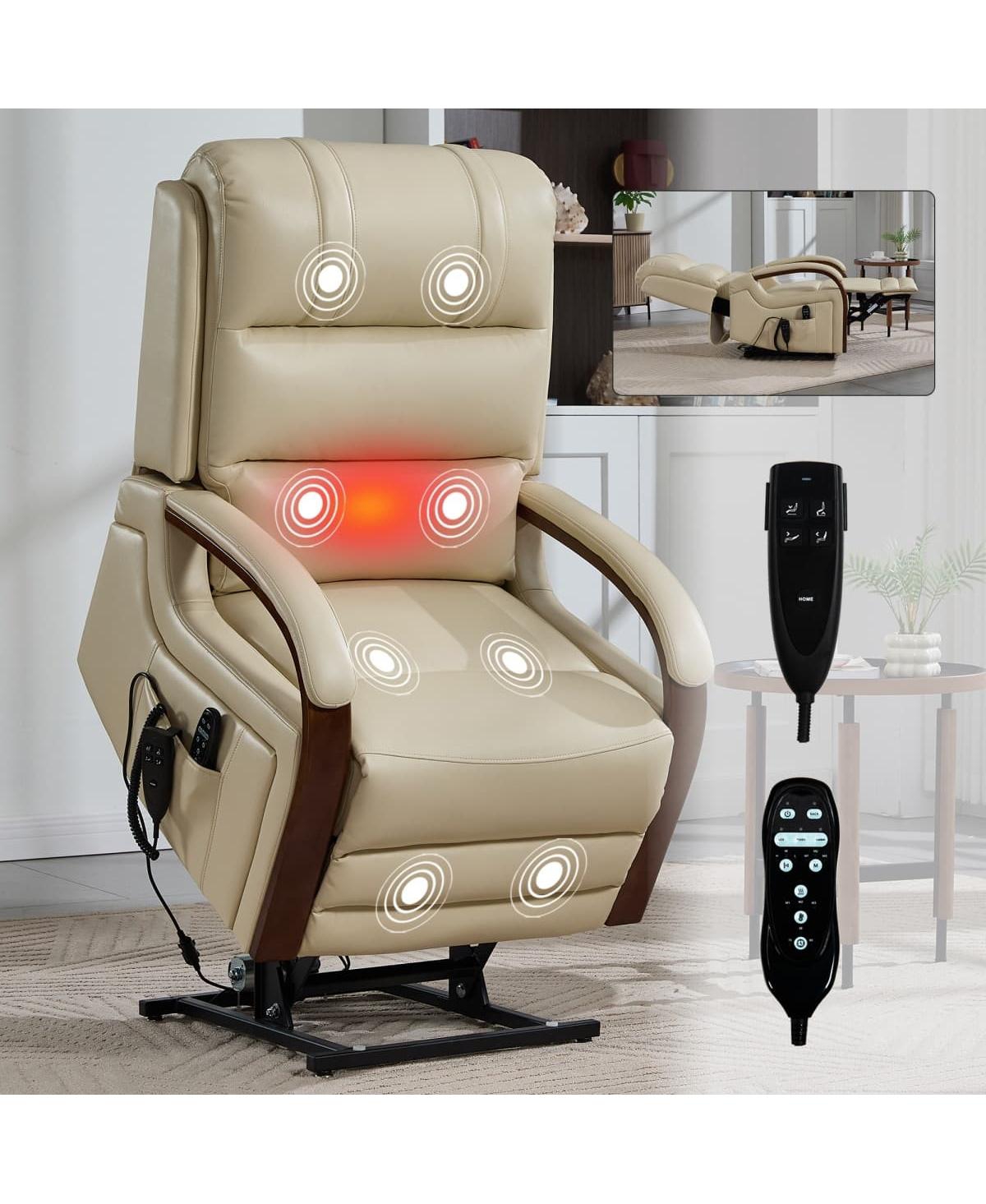 Click here for Maison Boucle Faux Leather Power Lift Chair for El... prices