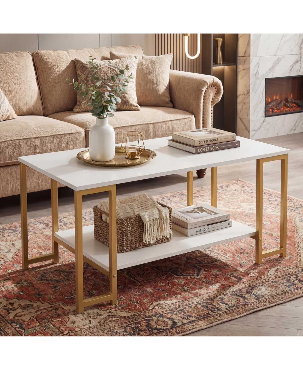 Click here for Costway 2-Tier Coffee Table  Modern Accent Table w... prices