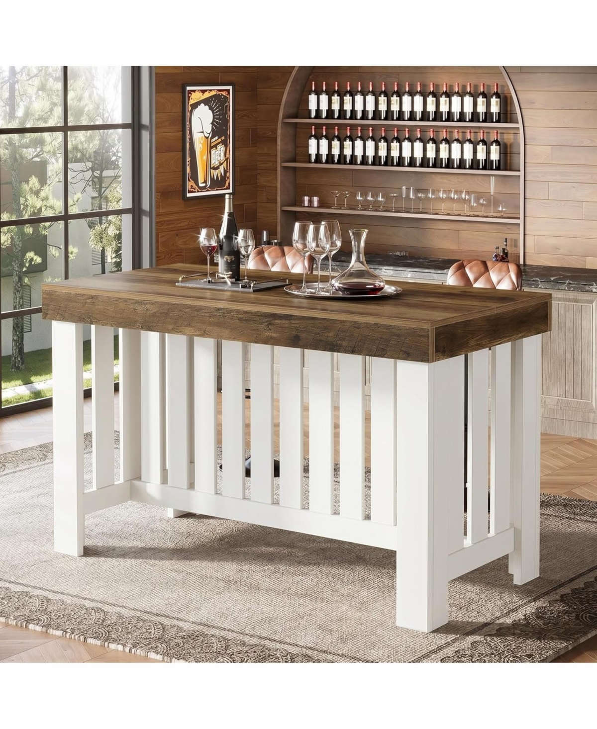 Click here for Tribesigns 55 Farmhouse Bar Table: Rectangular Hig... prices
