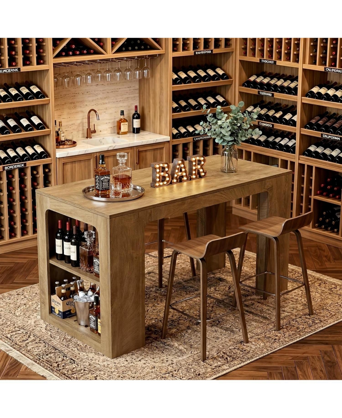 Click here for Tribesigns 63 Bar Table with Storage: High top bar... prices