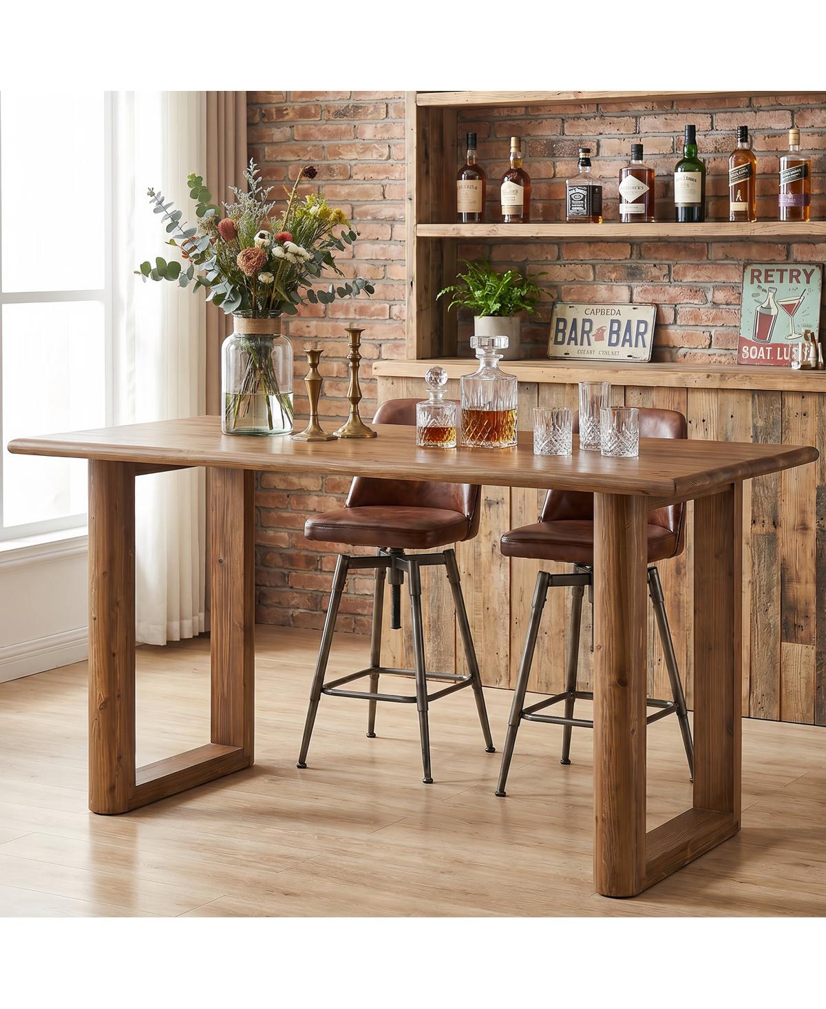 Click here for Tribesigns 63 Solid Wood Bar Table: Farmhouse rect... prices